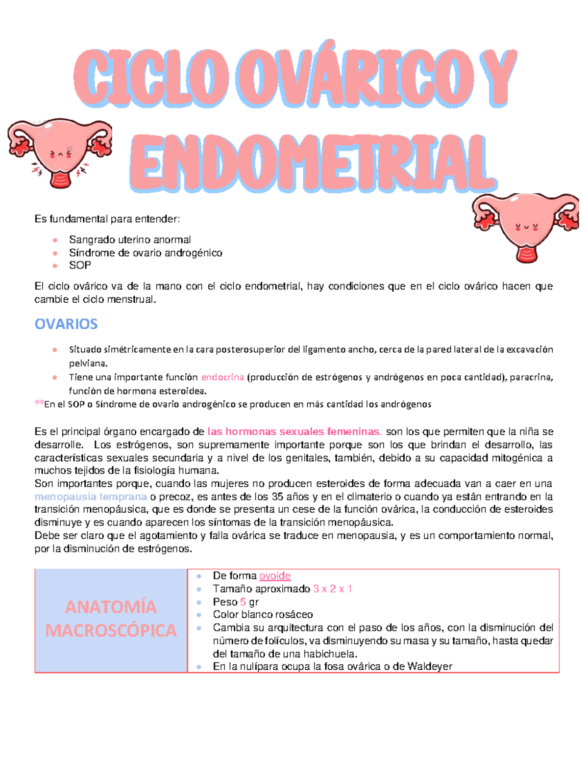 Dr. Espinal - Ciclo ovarico y menstrual - CICLO OV¡RICO Y ENDOMETRIAL ...