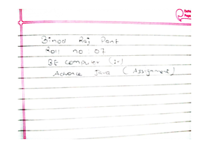 Advanced Programming with java old question solution - Google Docs - The Gentlemen Team (Dipak ...