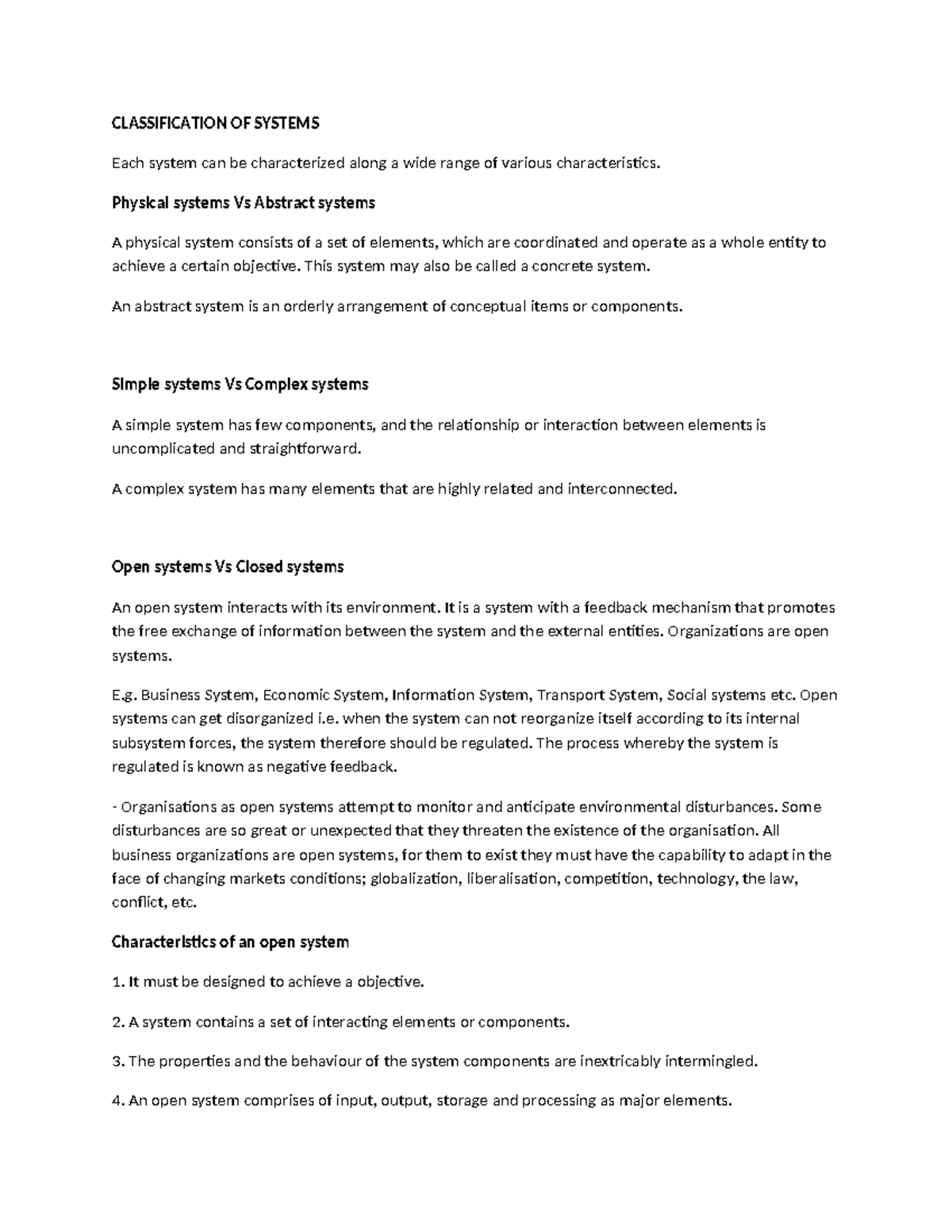Classification OF Information Systemss - CLASSIFICATION OF SYSTEMS Each ...
