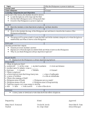 Science 8 Lesson Plan Tracking a typhoon - Department of Education ...