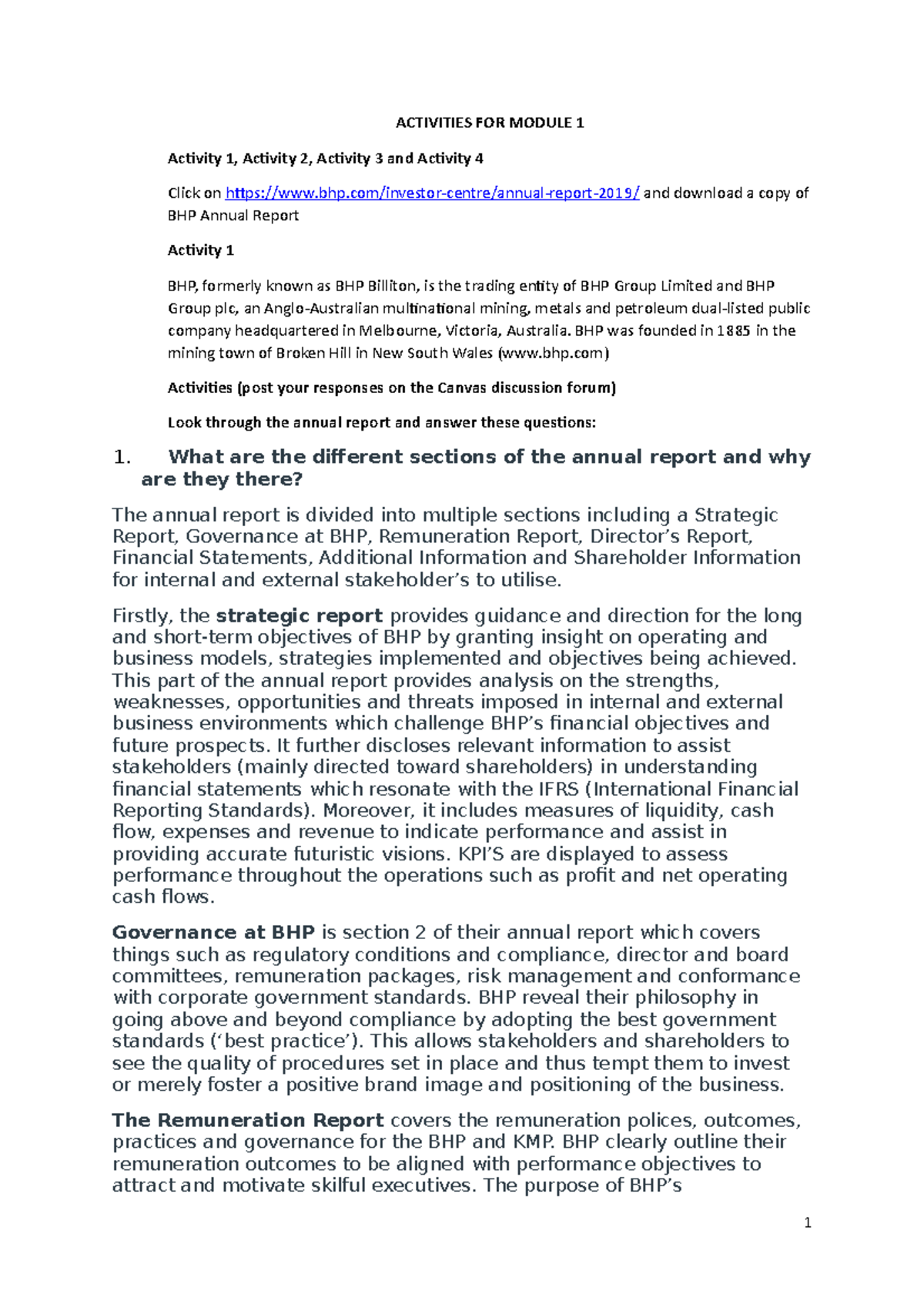 Activities for Lectures - ACTIVITIES FOR MODULE 1 Activity 1, Activity ...