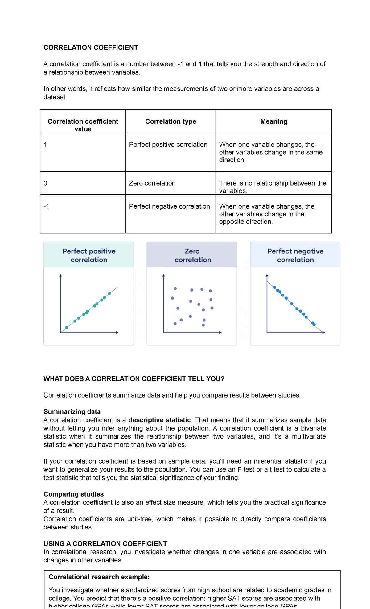 Correlation Coefficient - In other words, it reflects how similar the ...