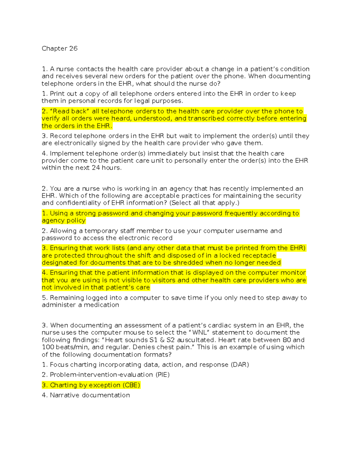 Adult health EOC questions - Chapter 26 A nurse contacts the health ...
