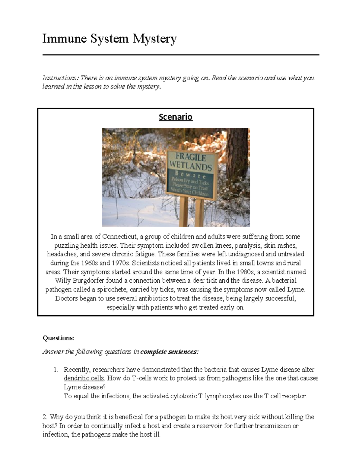 6.08 biology flvs - Immune System Mystery Instructions: There is an ...