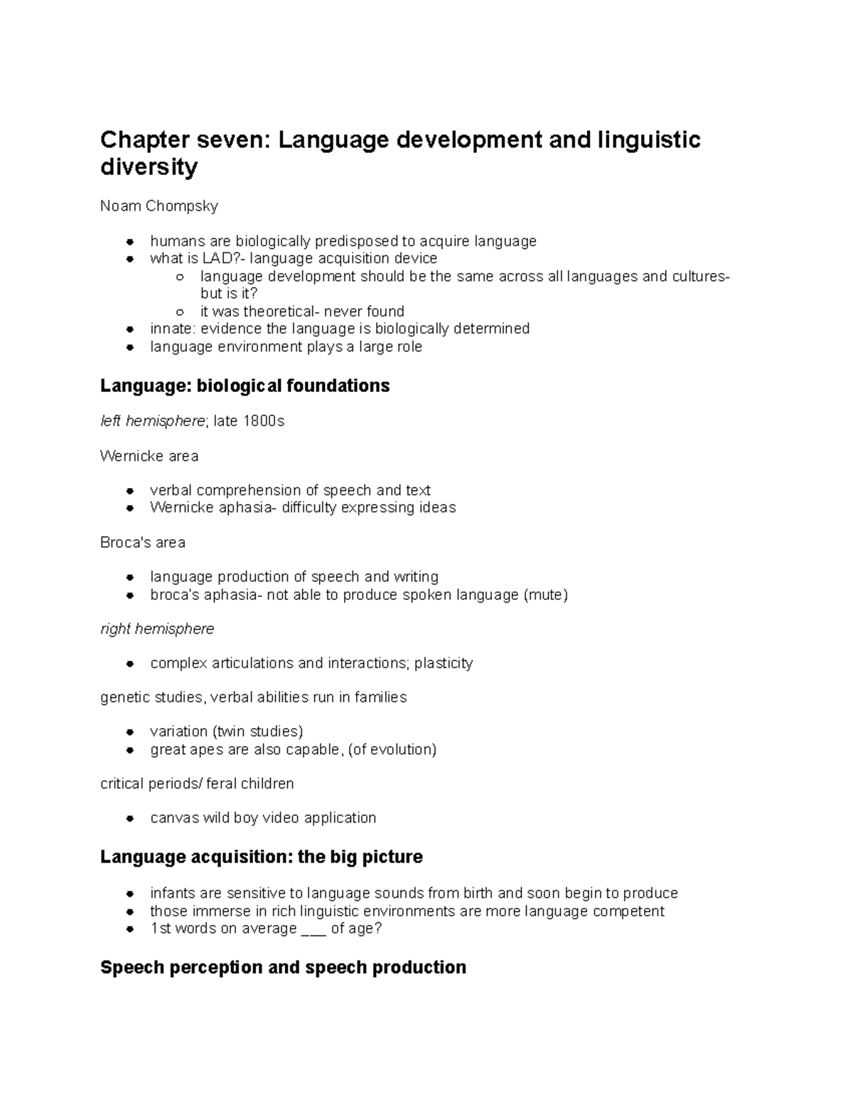 Chapter seven Language development and linguistic diversity - Chapter ...