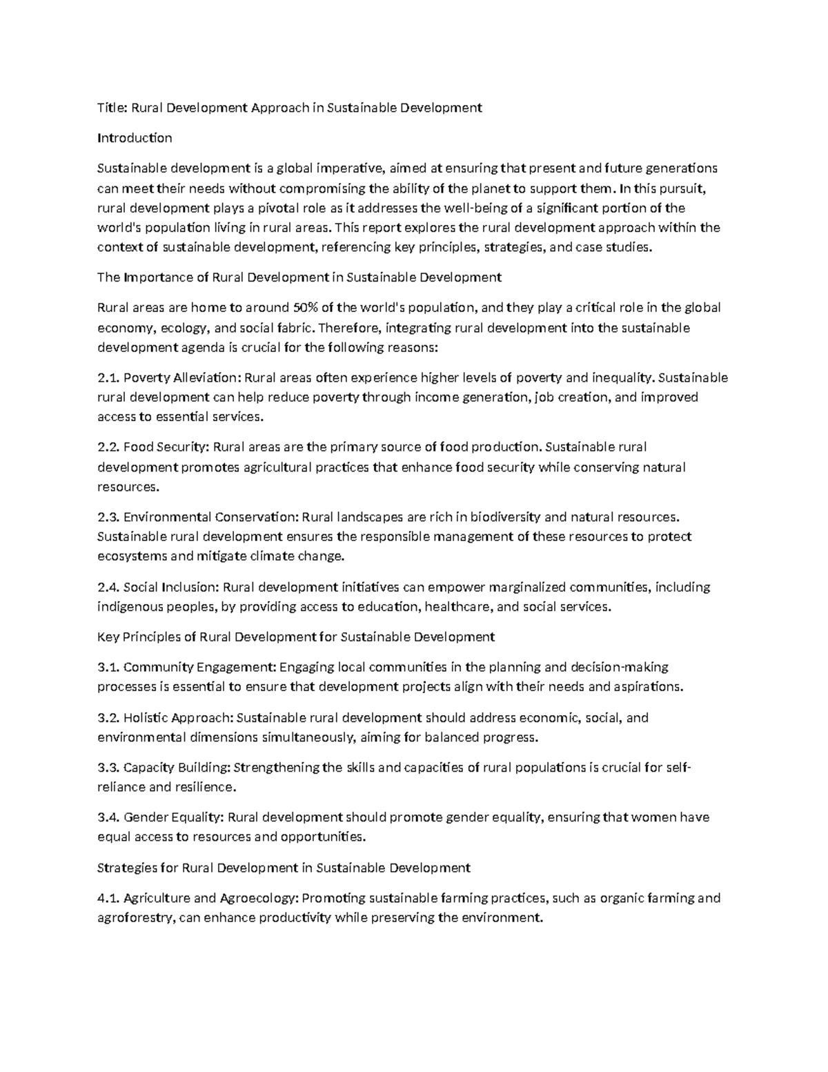 Rural development approach in SDS - Title: Rural Development Approach ...