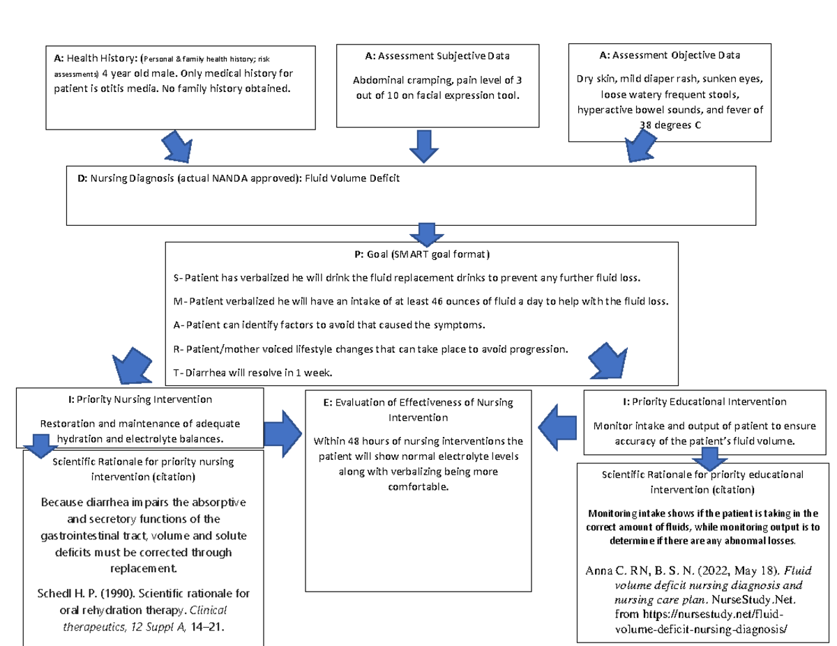 Care plan for dehydrated patient - A: Health History: (Personal ...