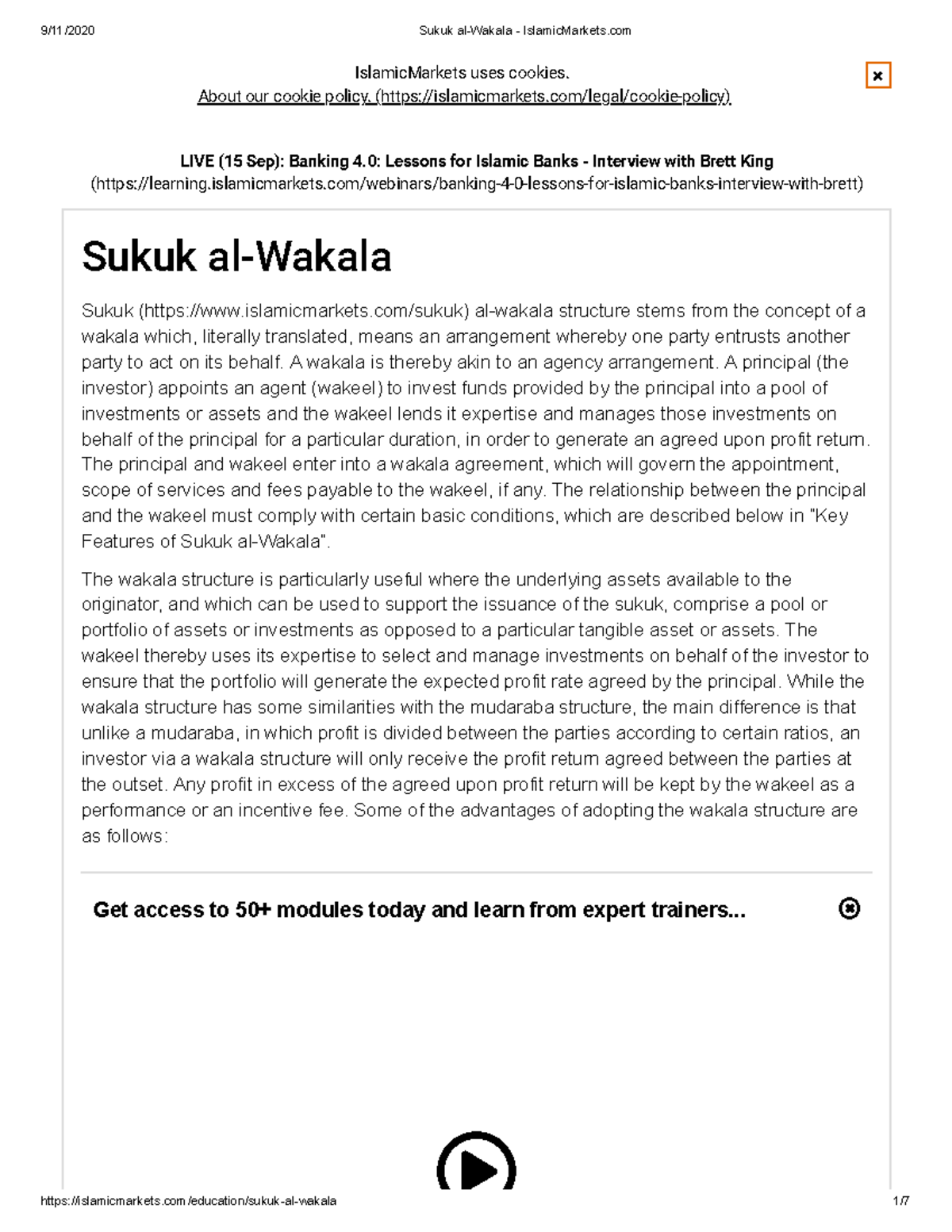 Sukuk al-Wakala - Islamic Markets - IslamicMarkets uses cookies. About ...