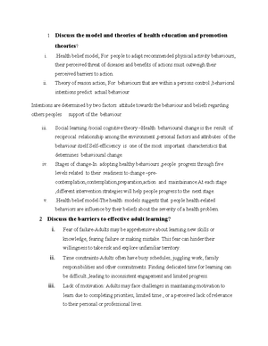 Community Health - Lecture notes - COMMUNITY HEALTH COMMUNITY HEALTH ...