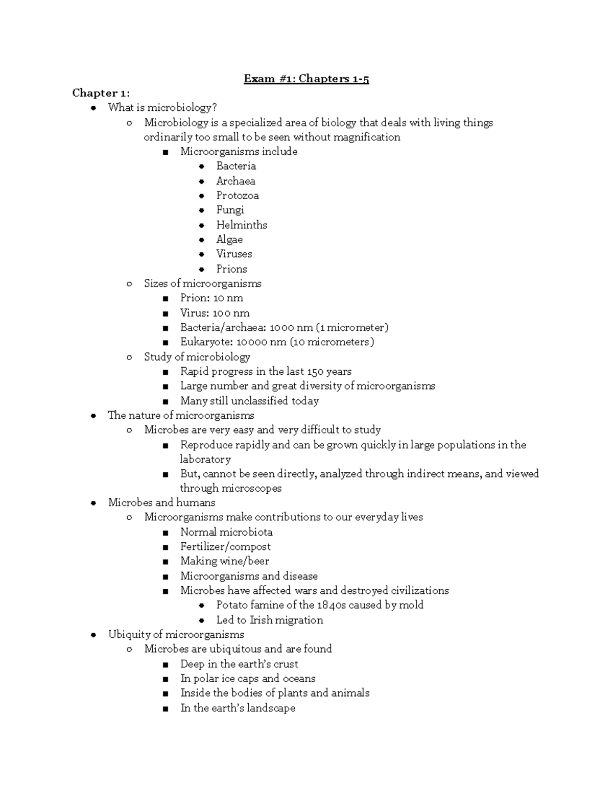 Exam #1 Study Guide - All of the information needed from chapters 1-5 ...