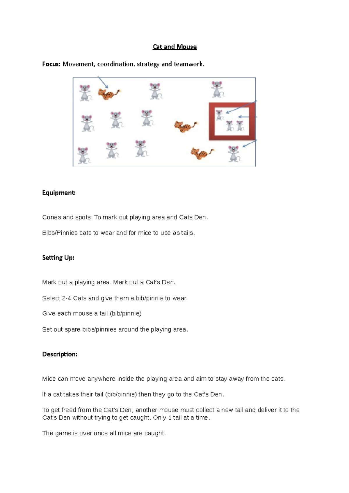 Cat and Mouse - Cat and Mouse Focus: Movement, coordination, strategy ...