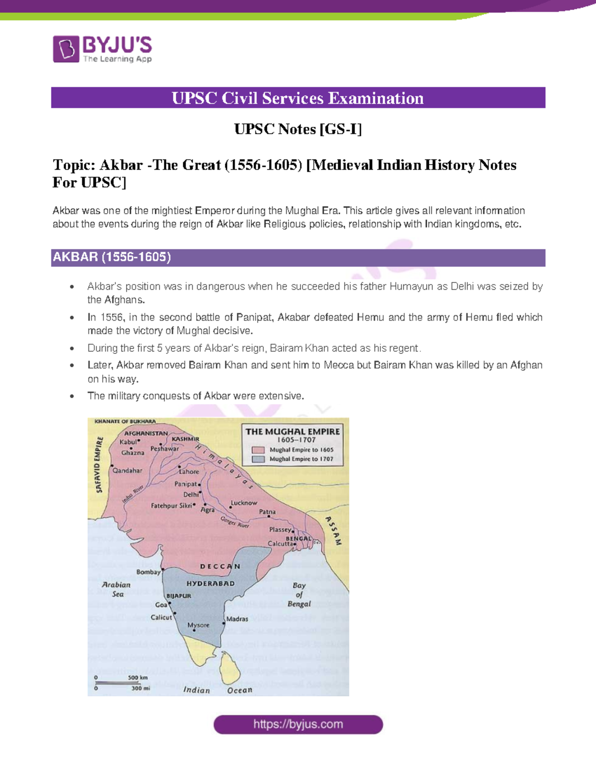 Akbar The Great 1556 1605 Medieval Indian History Notes For UPSC1 ...