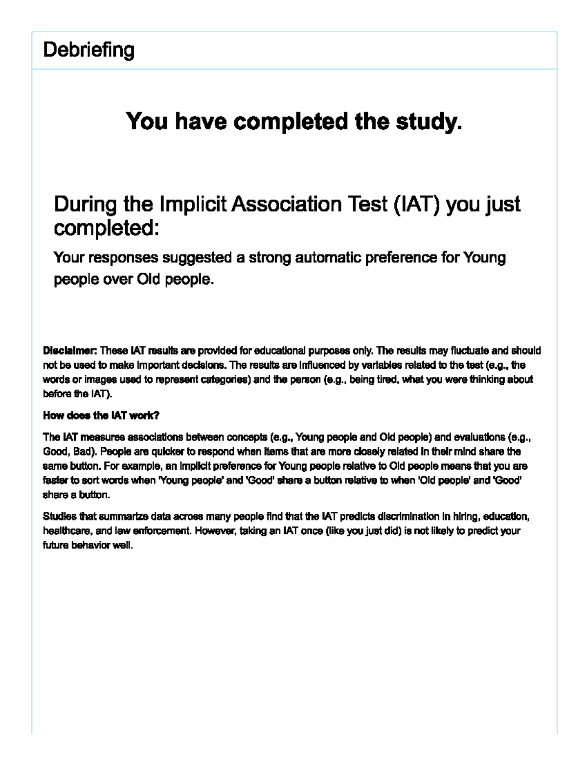 Age-IAT - N/A - ENG 3060 - Studocu