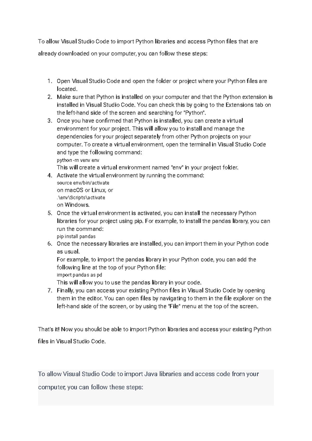 Java and Python Visual studio code guide - To allow Visual Studio Code ...
