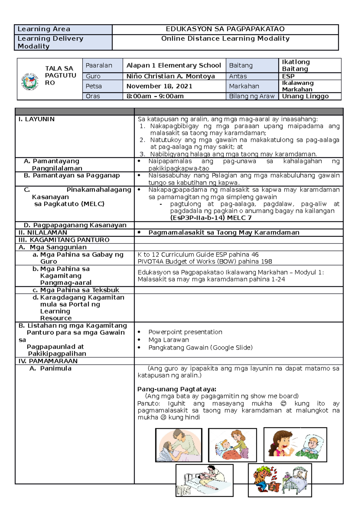 ESP WEEK 1-2 Q2 - NOTES - Learning Area EDUKASYON SA PAGPAPAKATAO ...