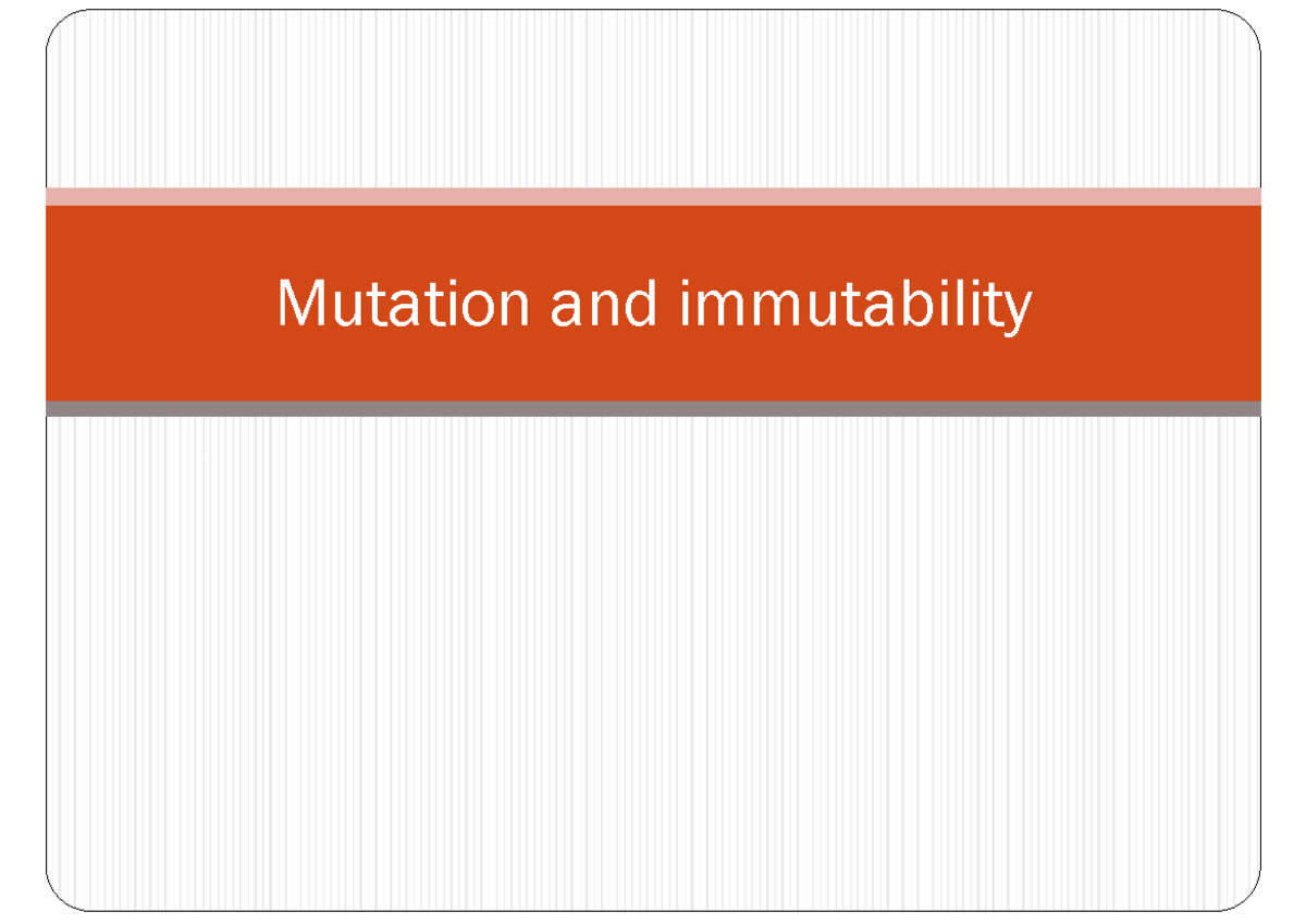 Immutable Classes - java oop notes - Mutation and immutability Mutation ...