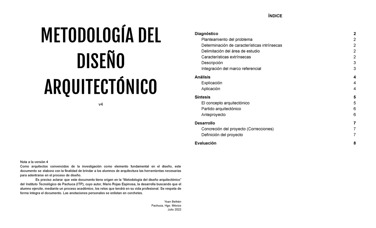 MDA YBM - fggg - METODOLOGÍA DEL DISEÑO ARQUITECTÓNICO v Nota a la ...