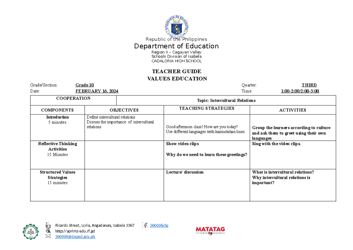 Values-true-TG - catch up - Ricardo Street, Loria, Angadanan, Isabela ...