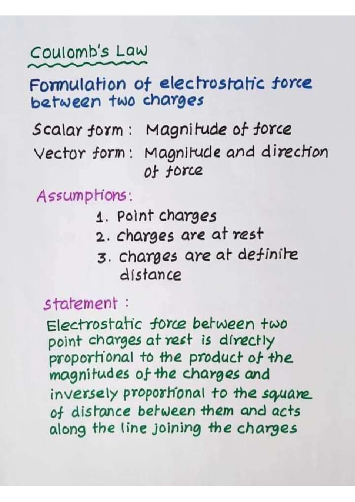 Coulomb's Law conceptual explaination - Engineering survey - Studocu