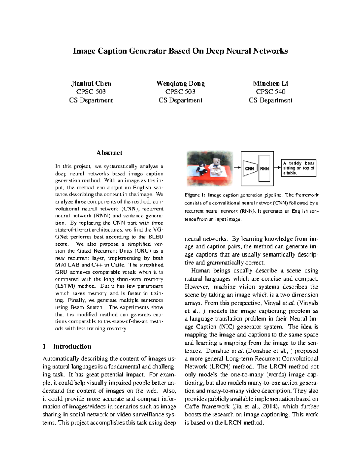 Img Cap Gen - Image Caption Generator Based On Deep Neural Networks ...