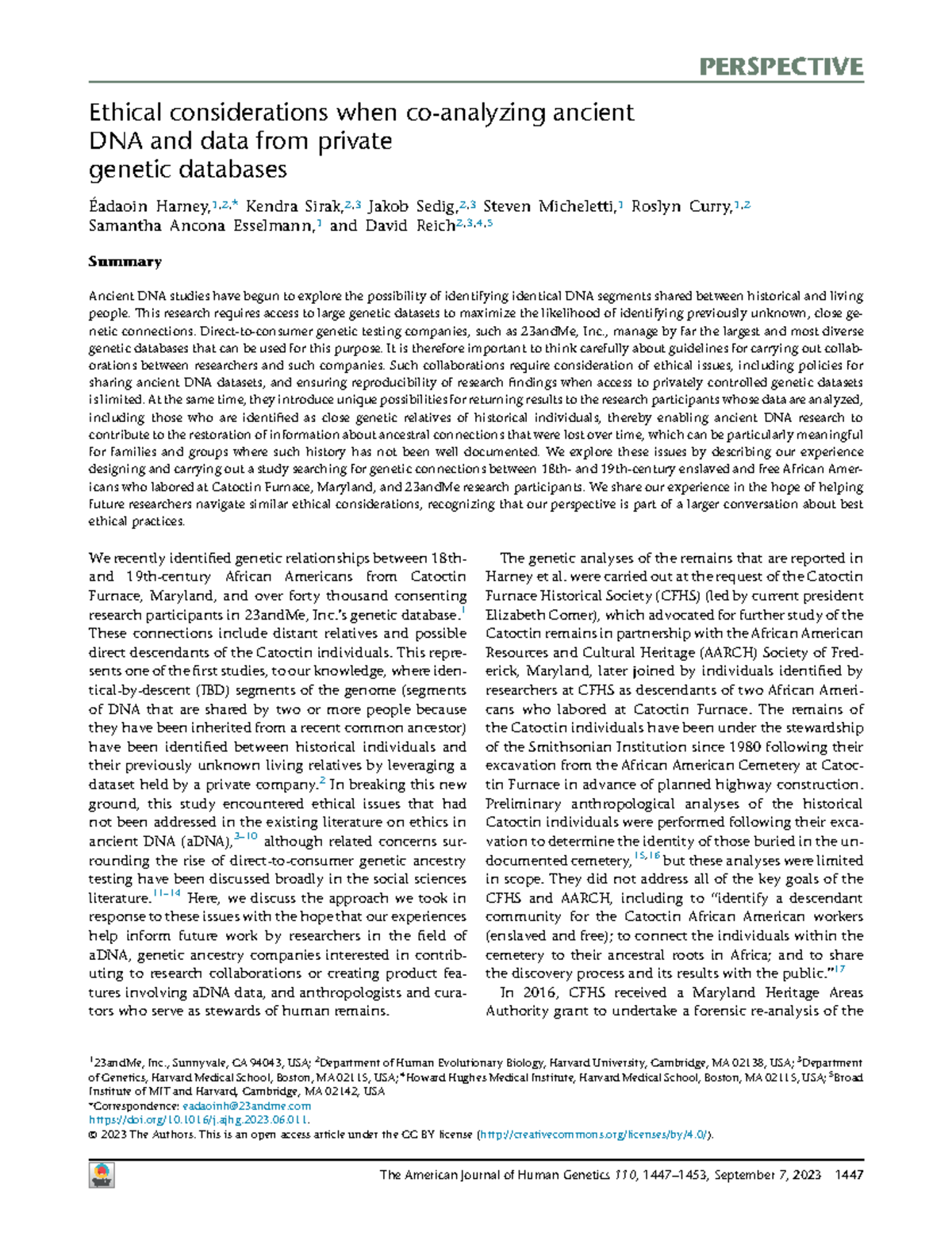 Ethical considerations when co-analyzing ancient DNA and data from ...