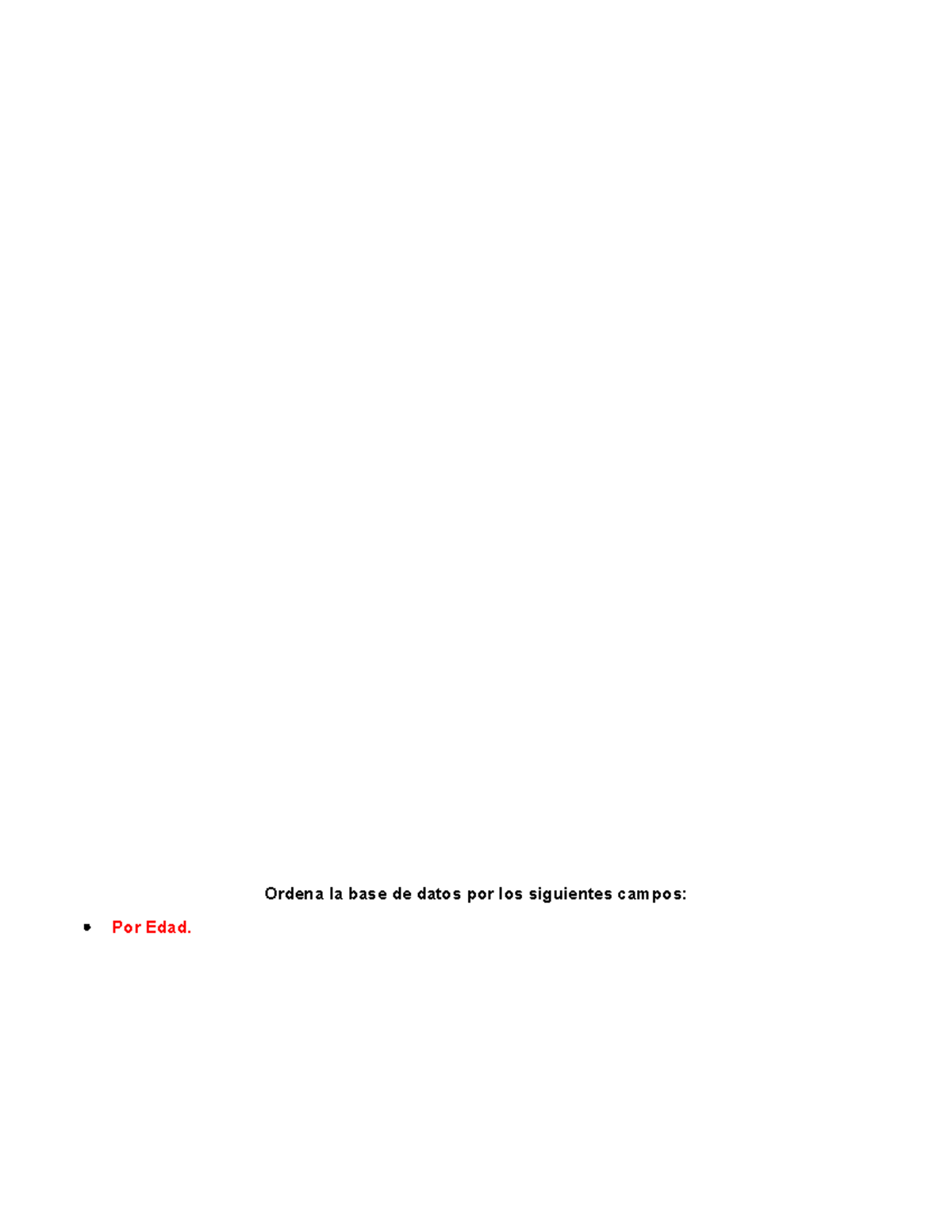 Actividad 1 DE Teams - tarea - Ordena la base de datos por los ...