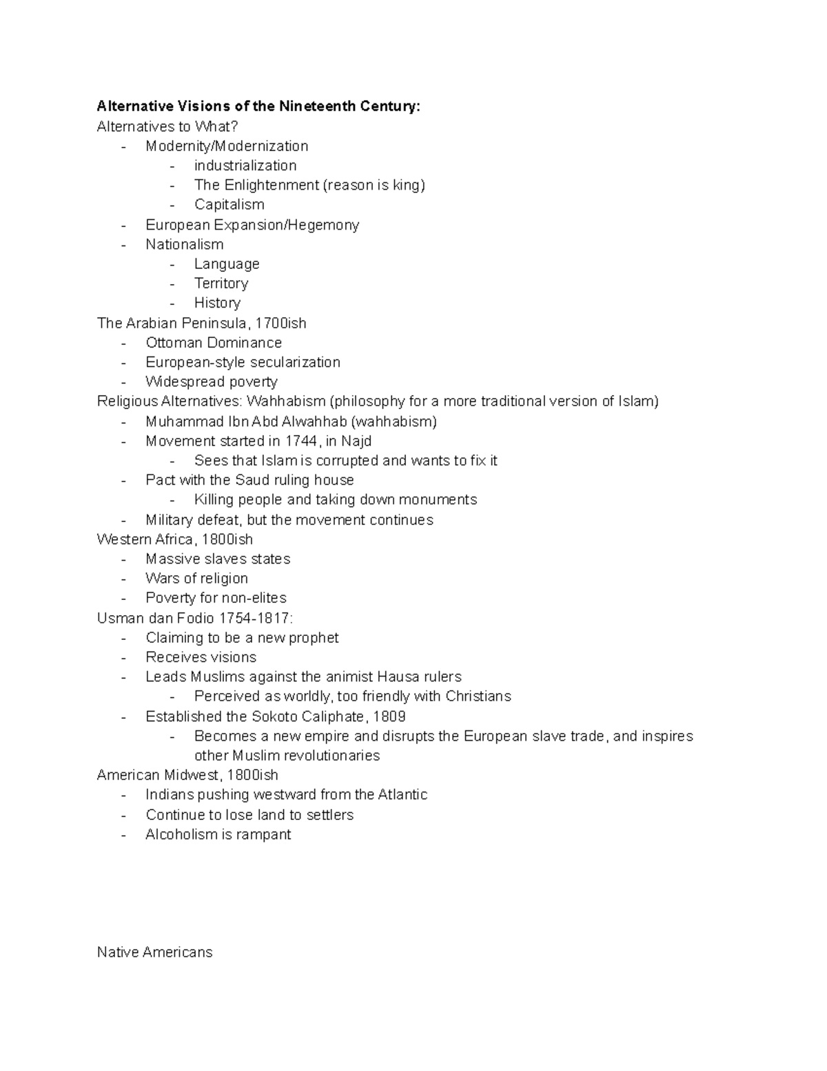 Alternative Visions of the Nineteenth Century - Alternative Visions of the Nineteenth Century ...