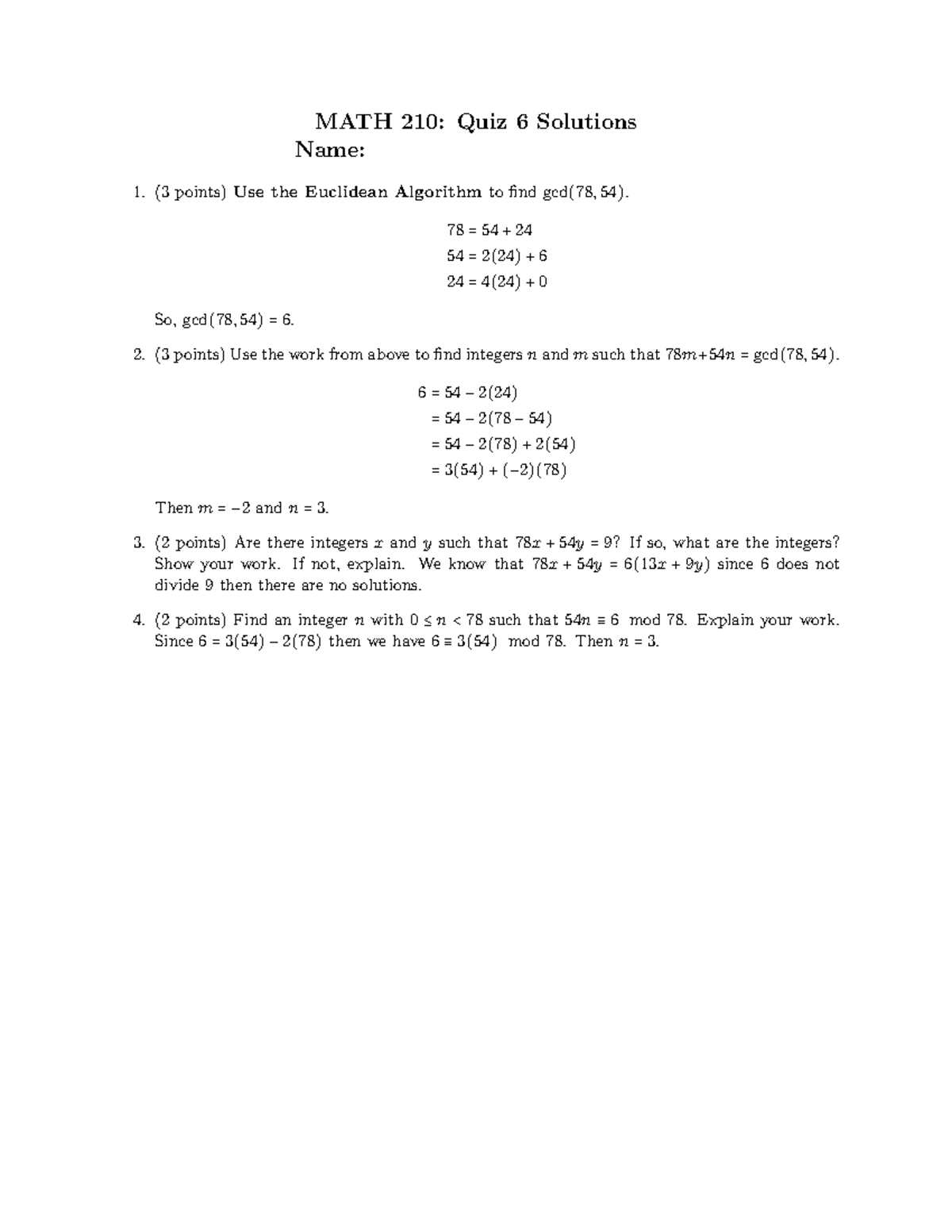 Quiz 6 Fall 19 Solns - Discrete Math Quiz Solutions Emily Bergman ...