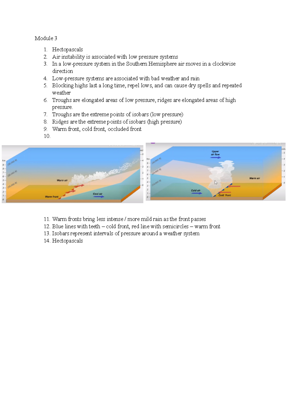 Module 3 - Module 3 Hectopascals Air instability is associated with low ...