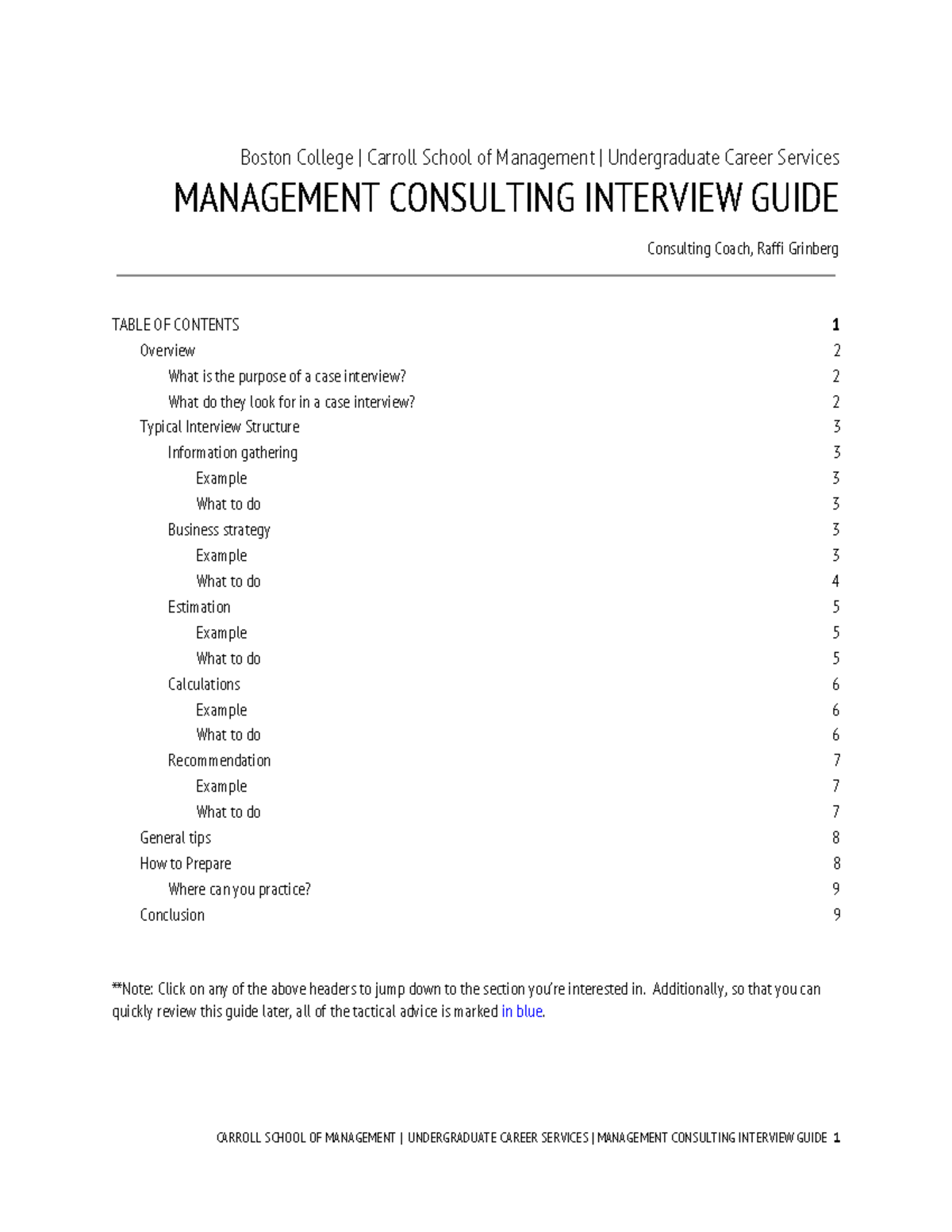 Consulting Interview Guide - Boston College Carroll School of ...