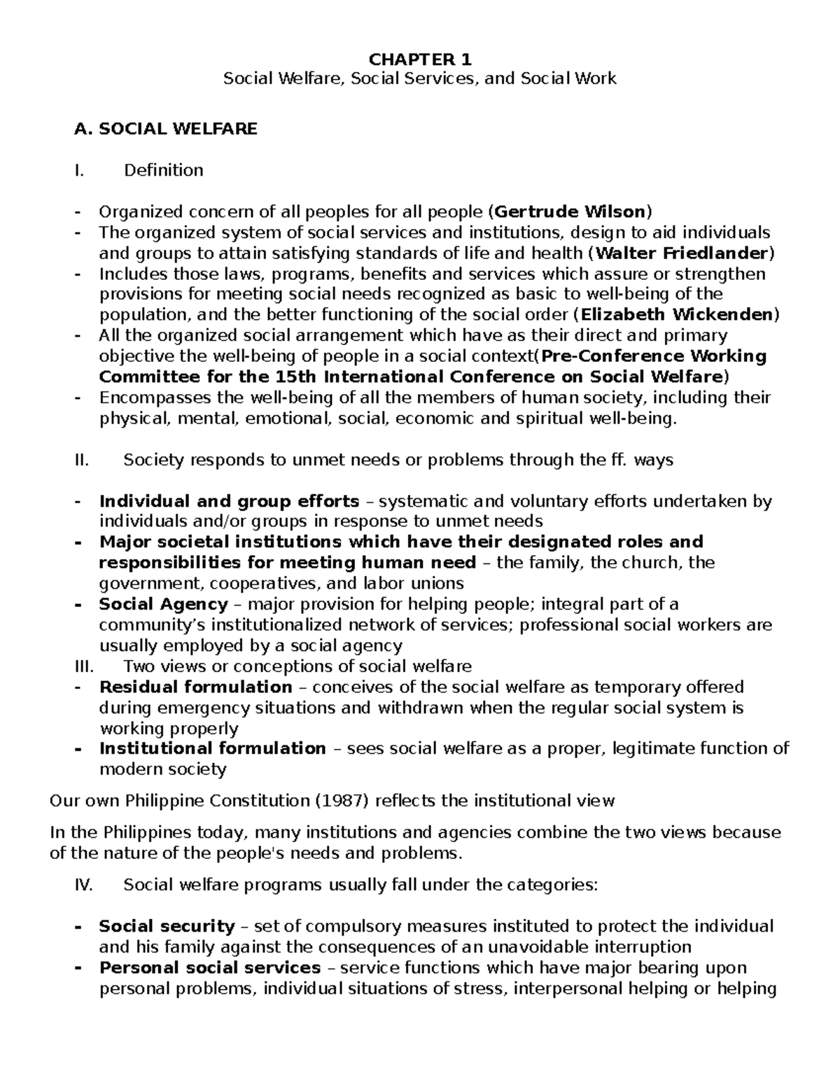 385833040 Chapter 1 Introduction TO Social WORK - CHAPTER 1 Social ...