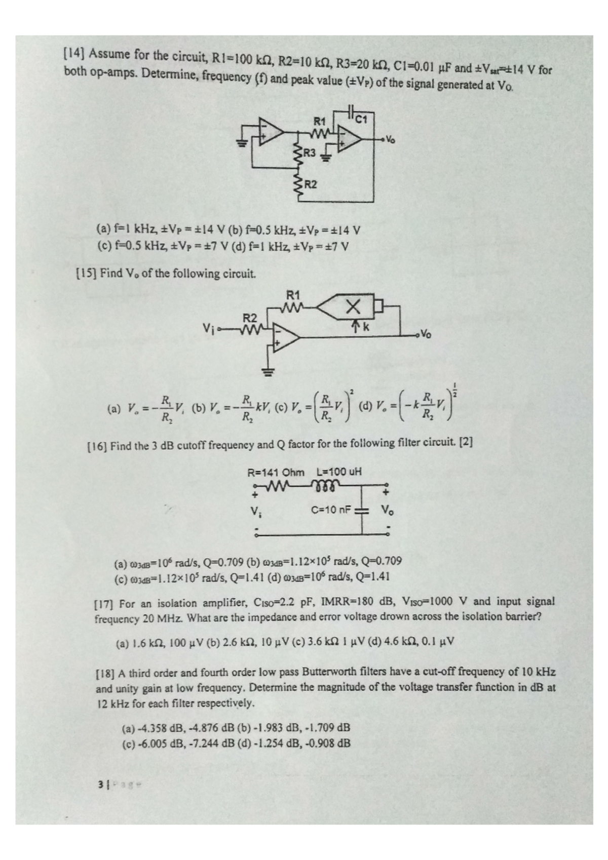 Question Papers - 13 - Analog Electronics - BITS Pilani - Studocu