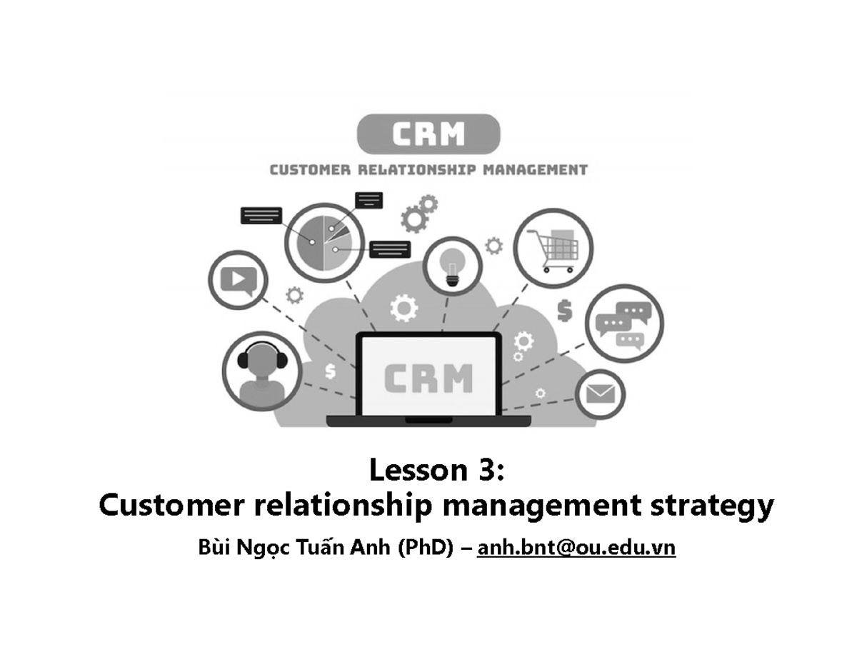 Lesson 3 Customer relationship management strategy - edu Content • 3 ...