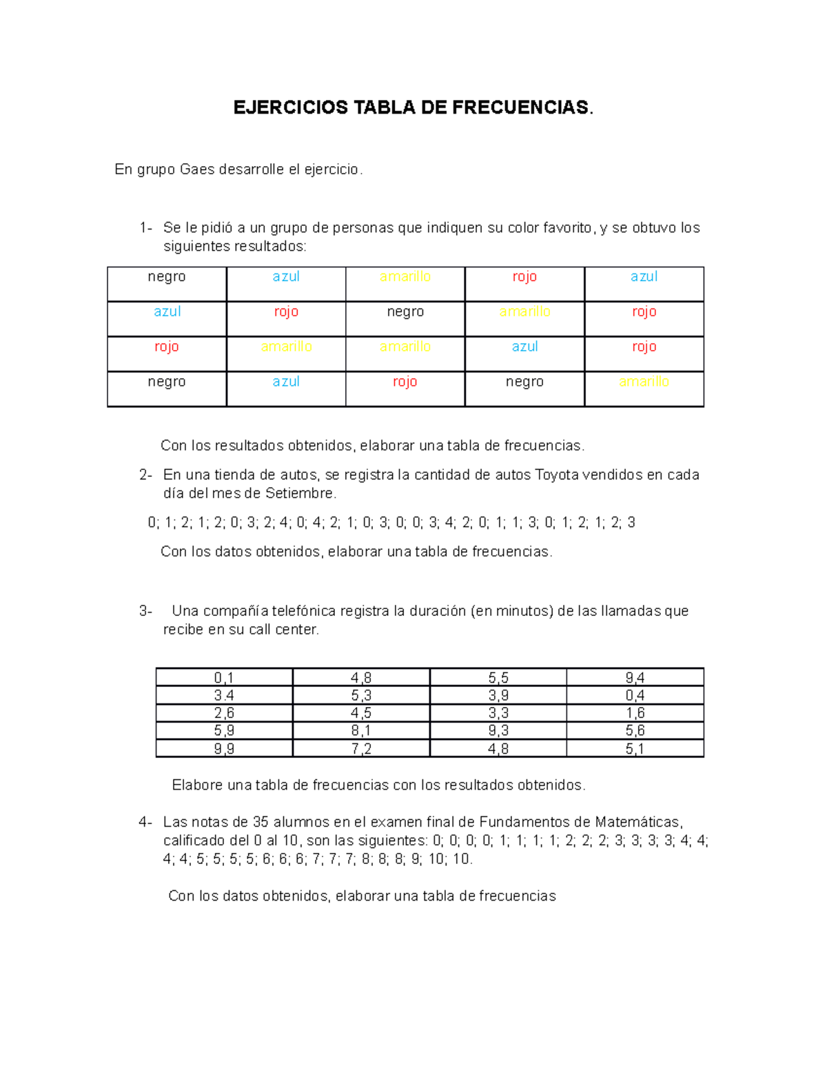 Ejercicio De Tabla De Frecuencias Ii - Otosection Ejercicio De Tabla De Frecuencias Ii - Otosection