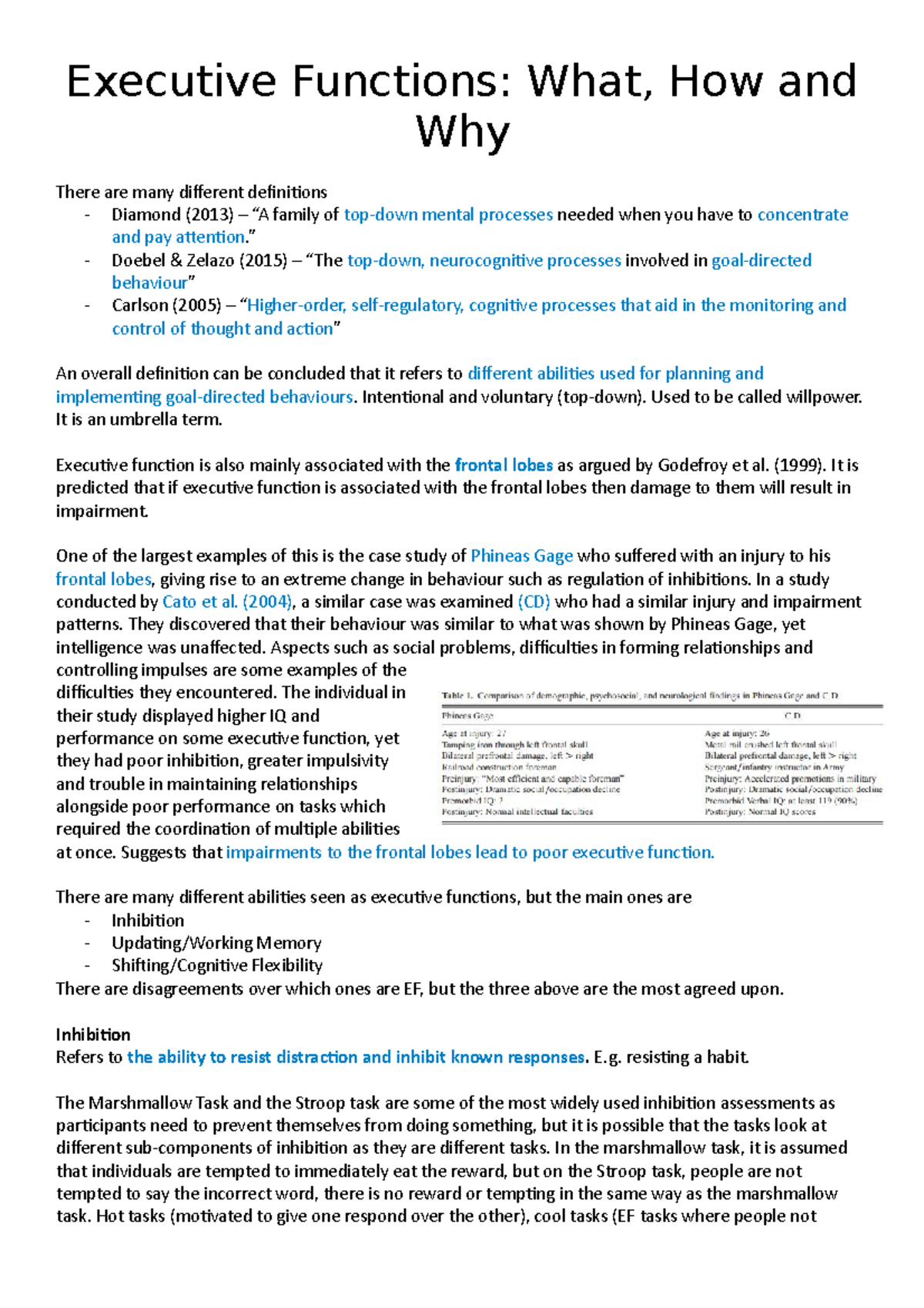 Lecture 8 - Executive Functions - Executive Functions: What, How and ...