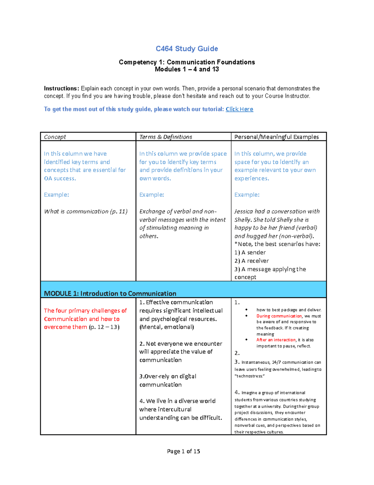 C464 Study Guide - Competency 1 - C464 Study Guide Competency 1 ...