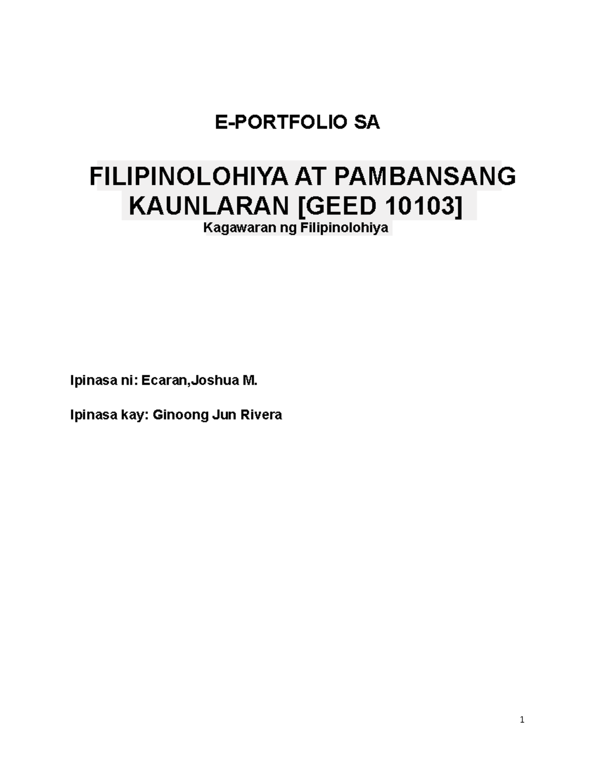 Filipinolohiya E portfolio ng mga tanga t bovo - E-PORTFOLIO SA ...