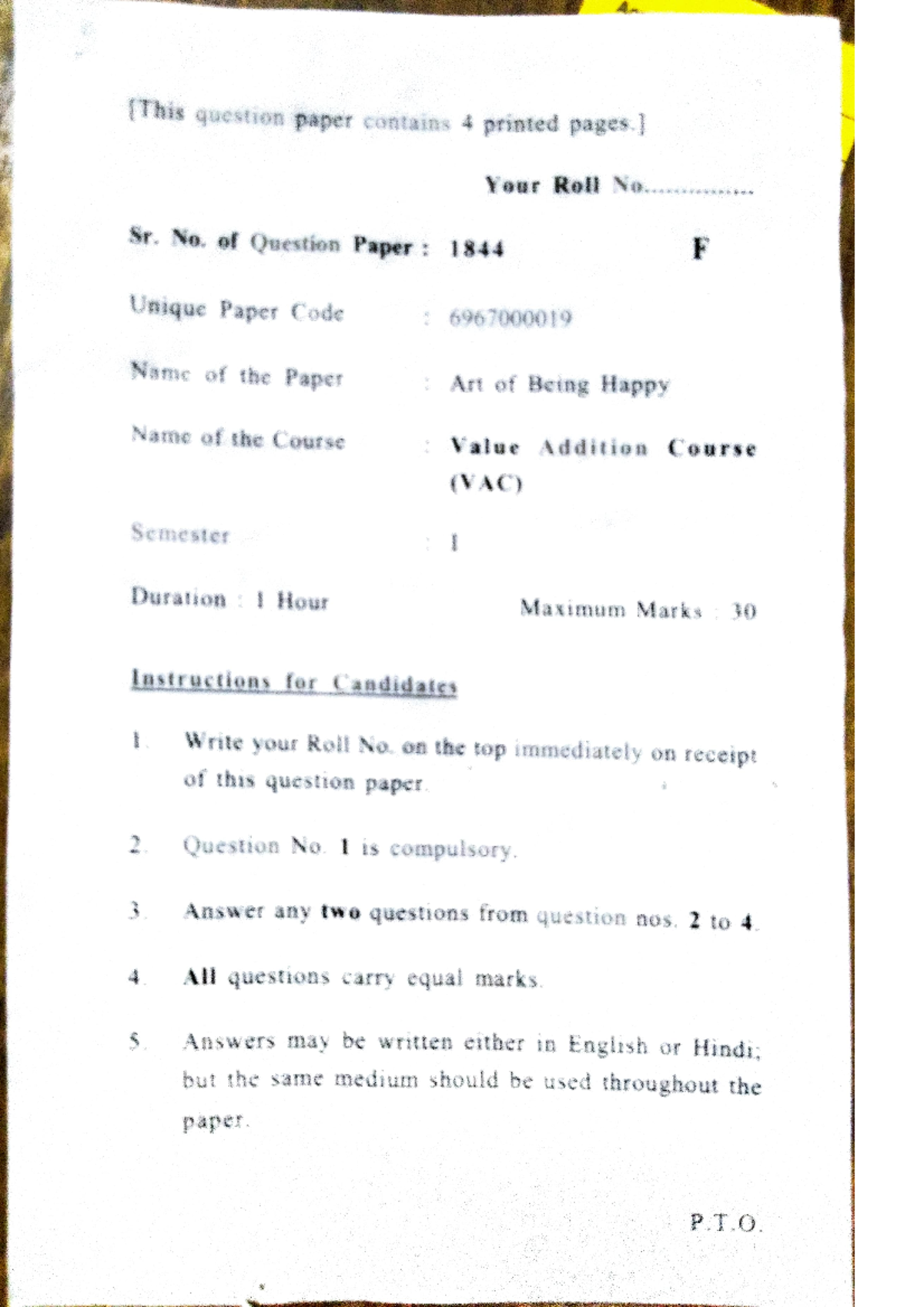 Art of being happy - Summary Bcom hons. - question paper contains 4 ...