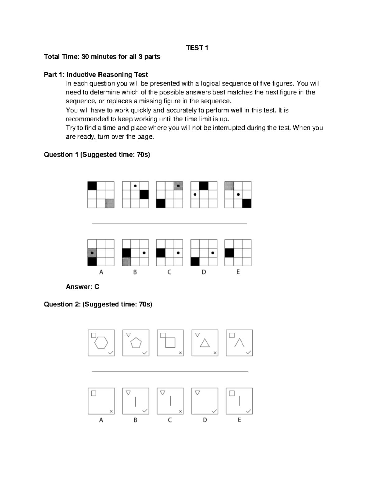 Busn-Aptitude-Test - practice for business case - TEST 1 Total Time: 30 ...