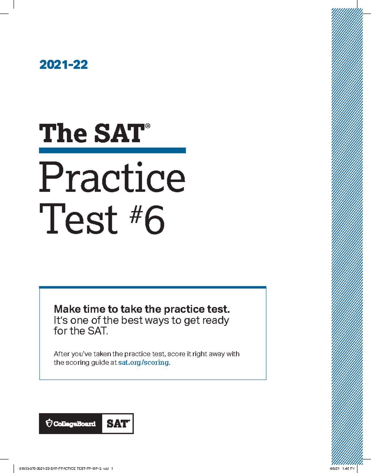 Sat-practice-test-6 merged - i 2021- Make time to take the practice ...