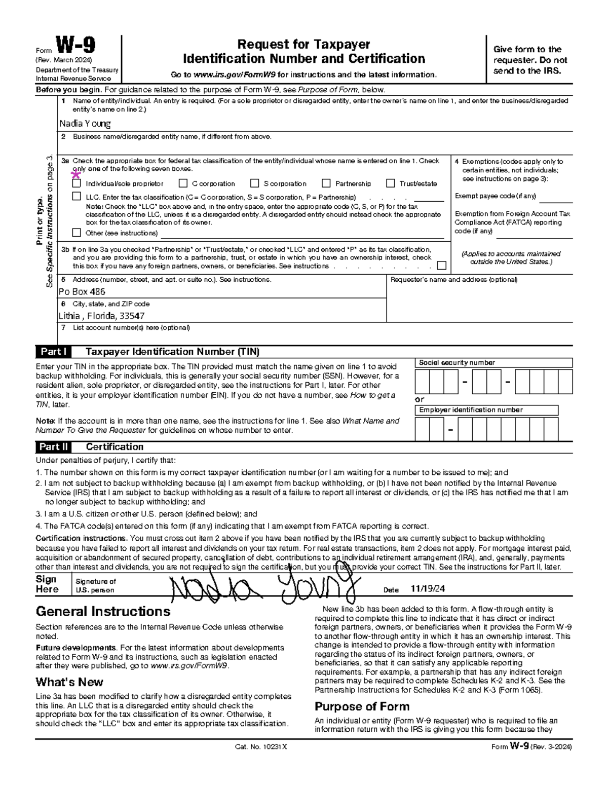 W9 form 2024 edited - ..... - Form W- (Rev. March 2024) Request for ...