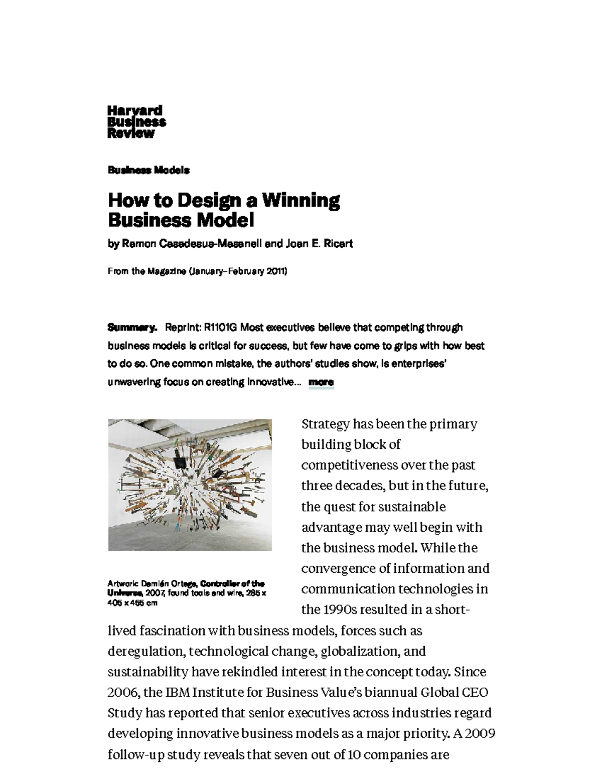 How to Design a Winning Business Model - Business Models How to Design ...
