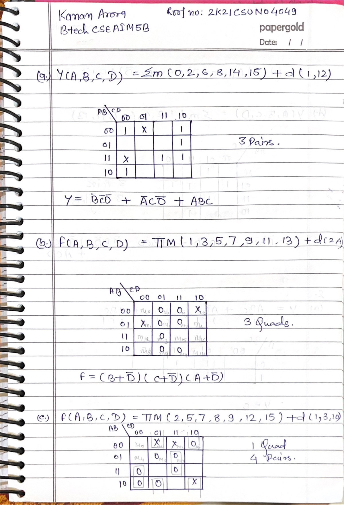 Assignment 1 DEMC Solution - Digital Electronics and Circuits - Studocu