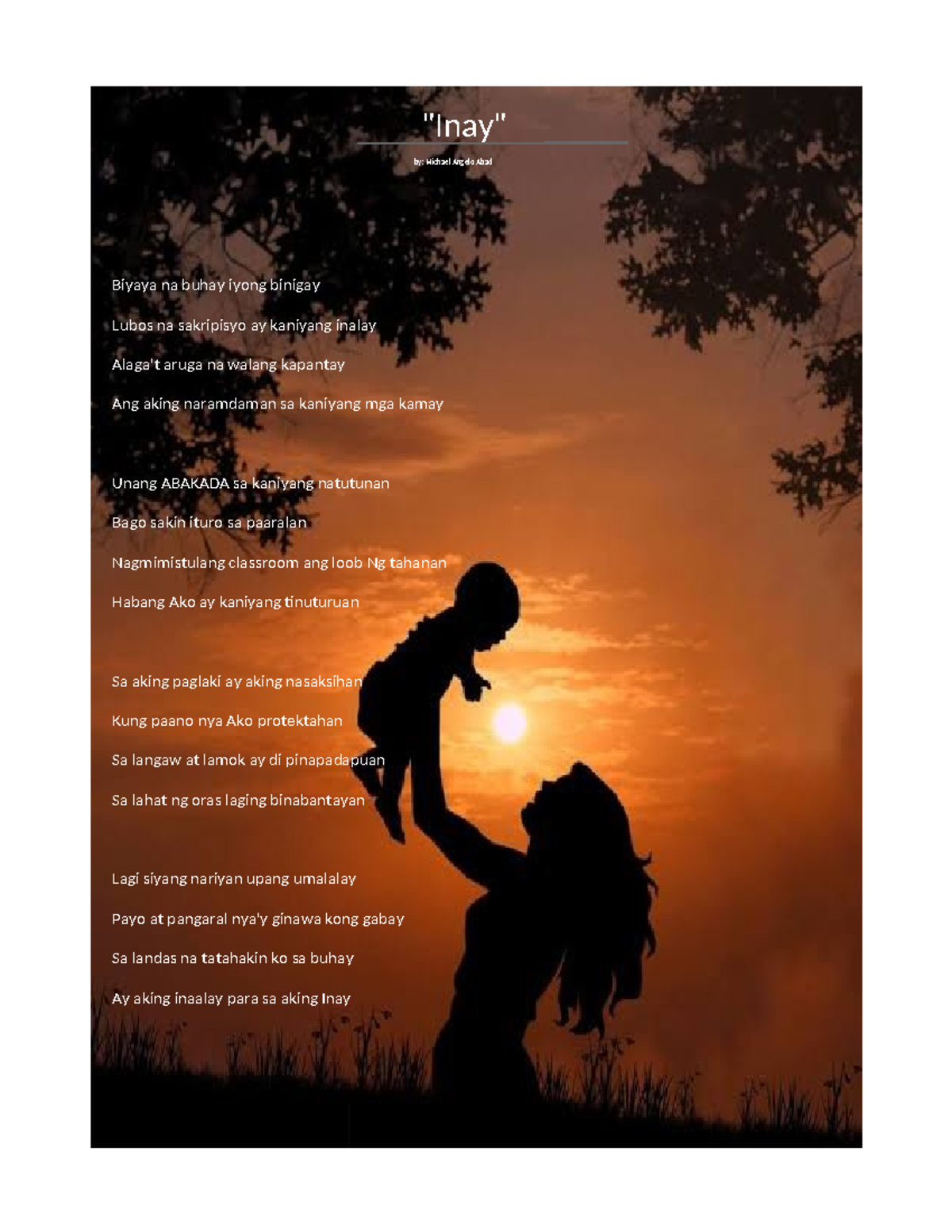 Inay-WPS Office - 5th - "Inay" by: Michael Angelo Abad Biyaya na buhay ...