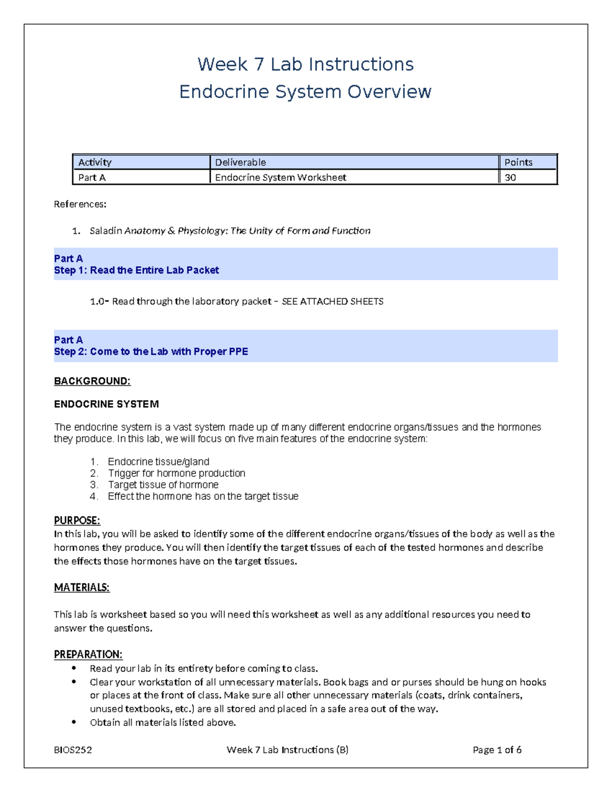 Ap 2 final lab - iubuib - Week 7 Lab Instructions Endocrine System ...