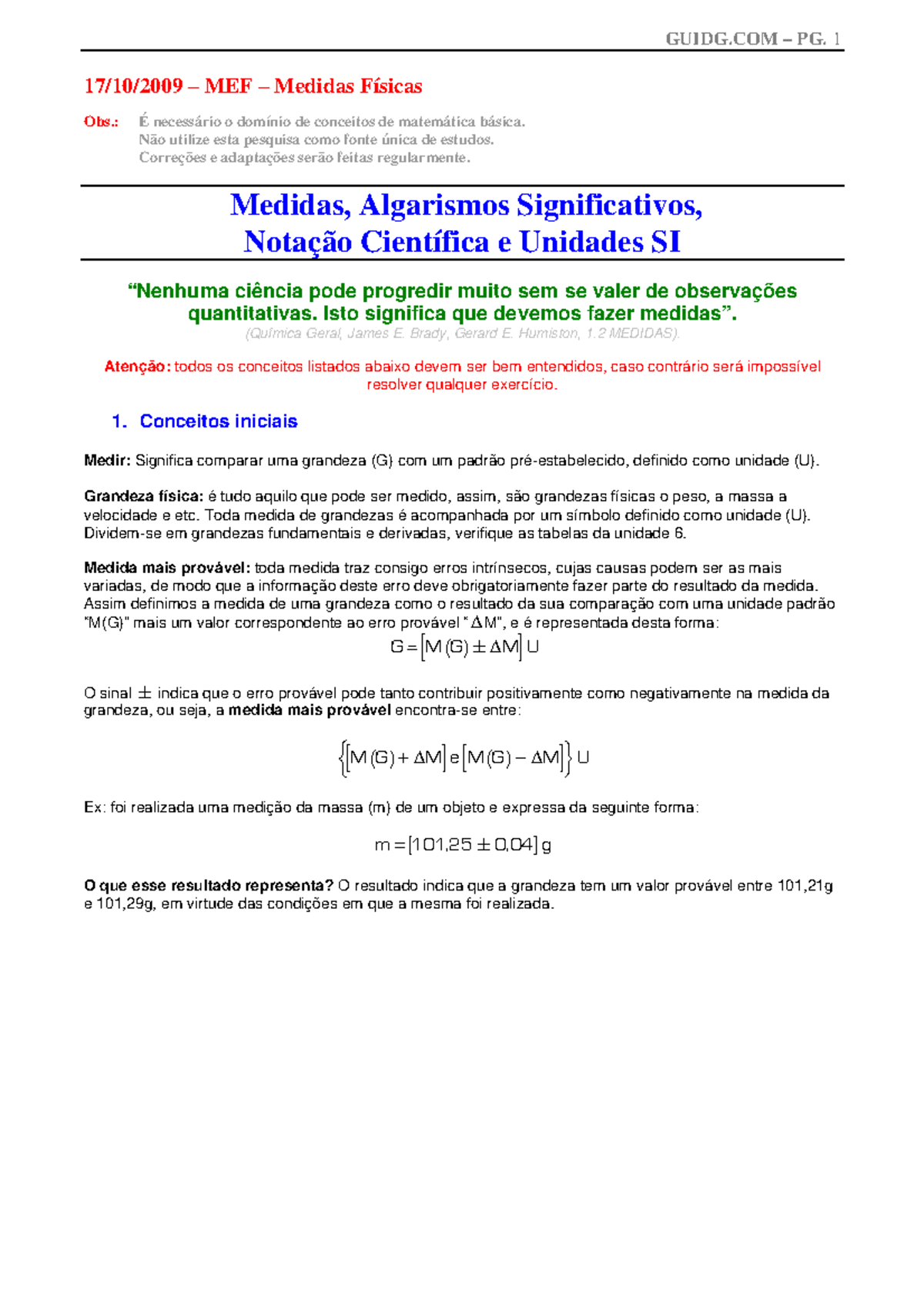 ALG SIGN - sddddd - 17/10/2009 – MEF – Medidas Físicas Obs.: É ...