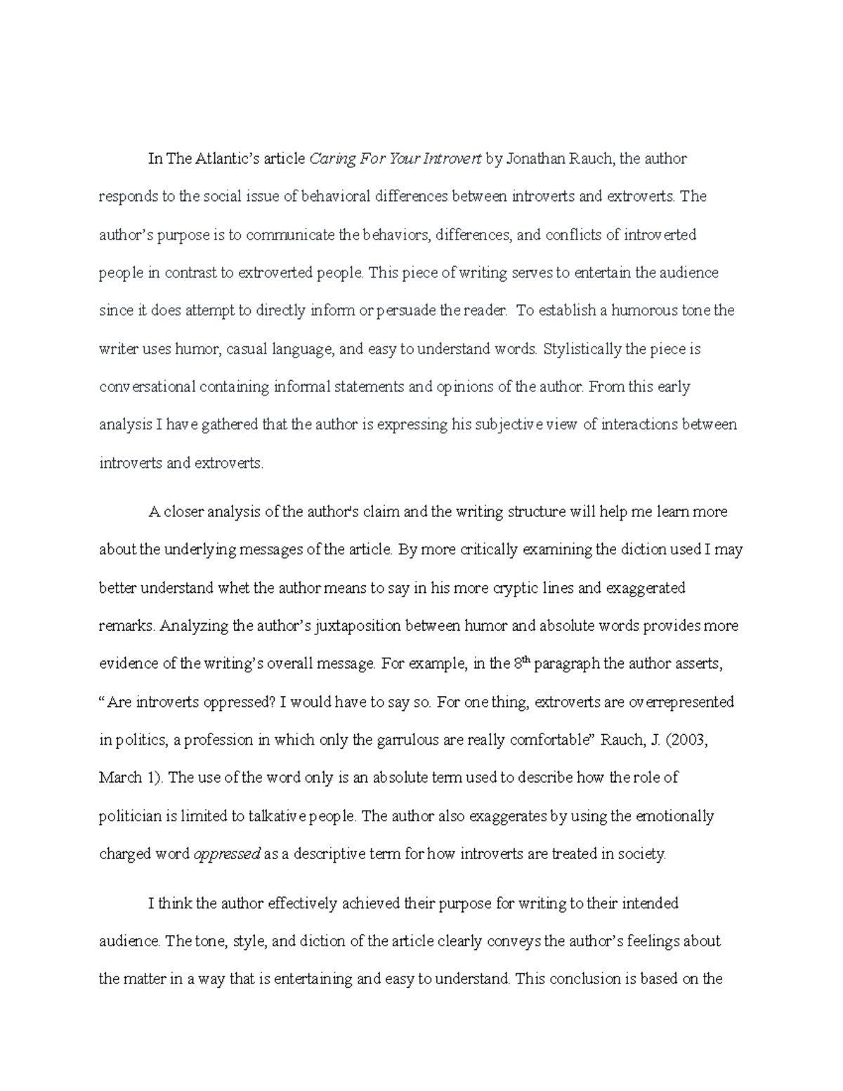 ENG Module 2 Assignment - In The Atlantic’s article Caring For Your ...