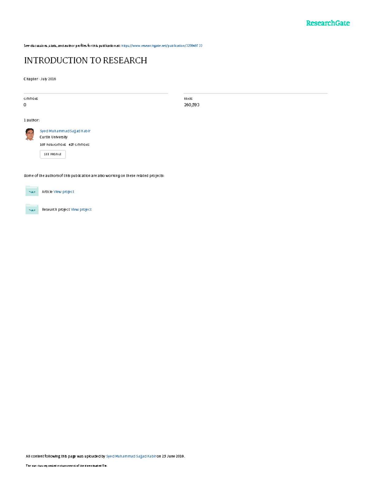 Introductionto Research - See discussions, stats, and author profiles ...