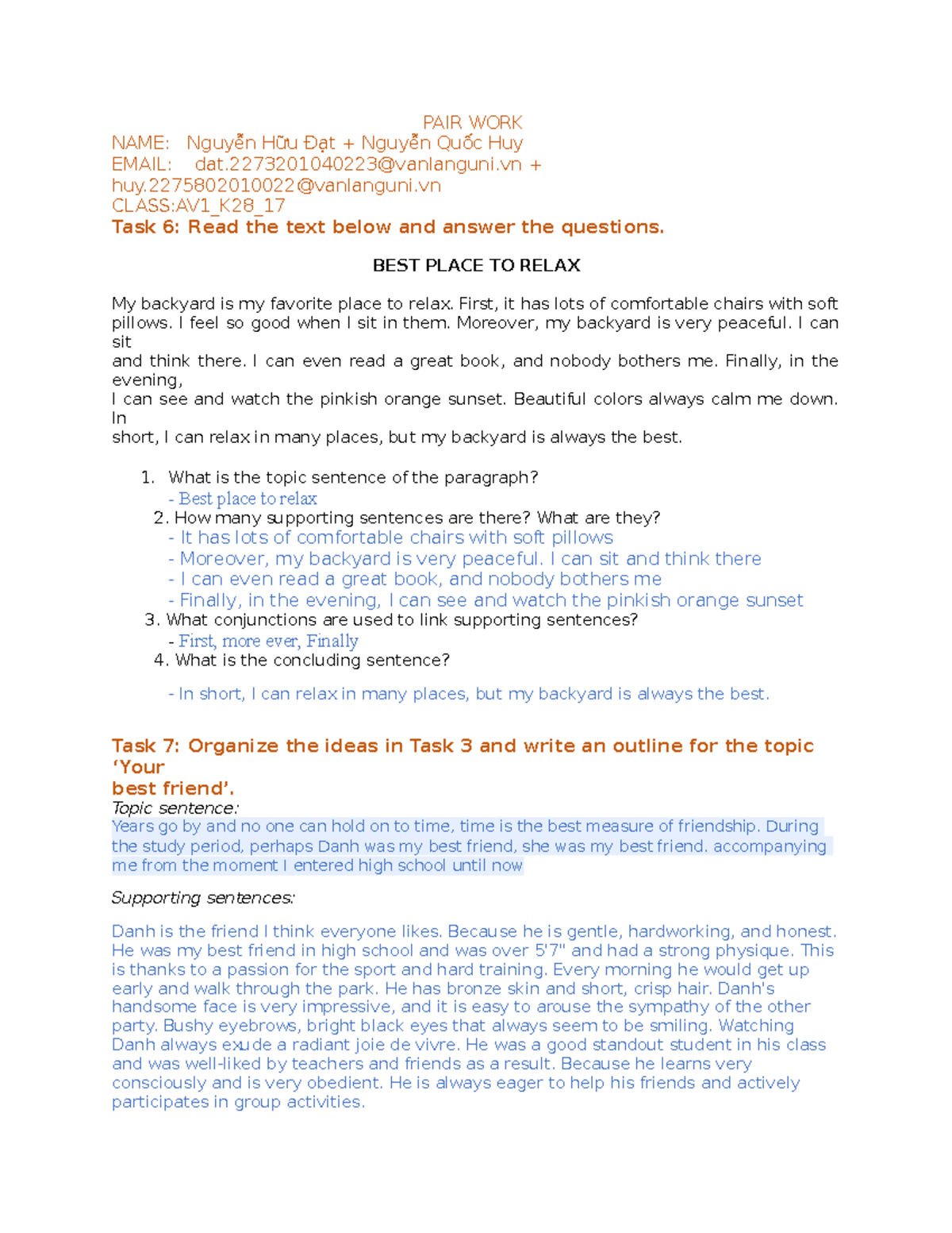 Pair work writing - chịu - PAIR WORK NAME: Nguyễn Hữu Đạt + Nguyễn Quốc ...