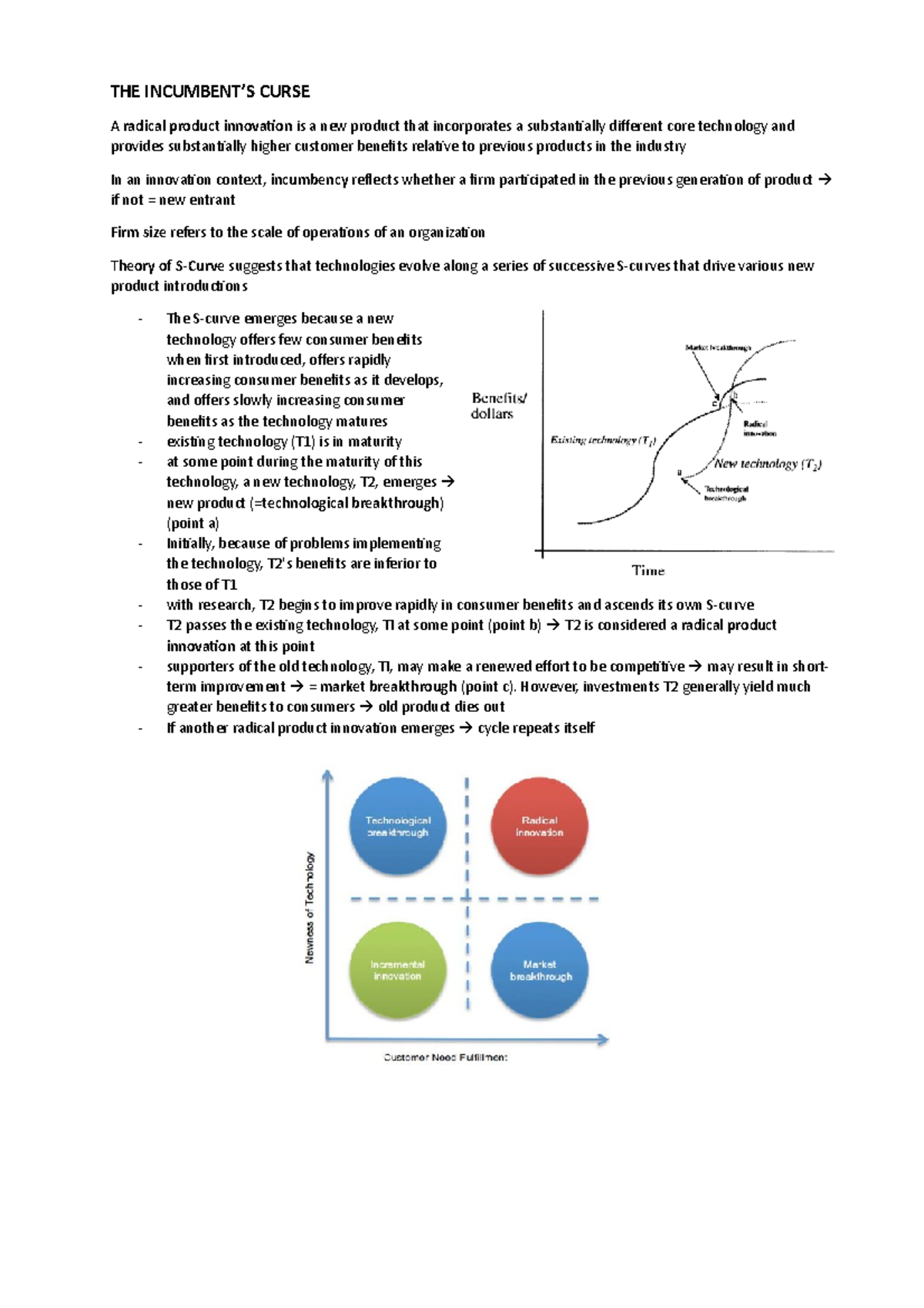 The Incumbent's Curse - THE CURSE A radical product innovation is a new ...